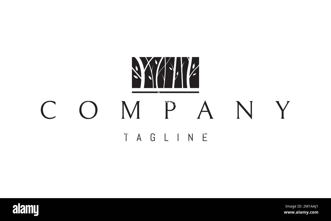 Vector logo on which an abstract image of a wall from a dense forest ...