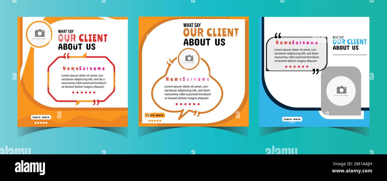 Modern and creative client testimonial social media post design ...