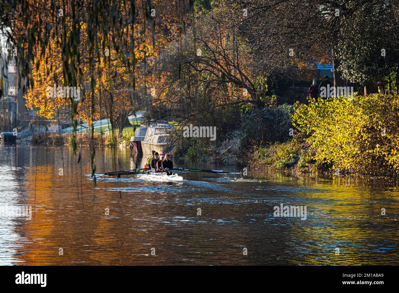 Stratford upon Avon, Warwickshire, England UK: Rowers in a racing shell ... Stratford upon Avon, Warwickshire, England UK: Rowers in a racing shell ...