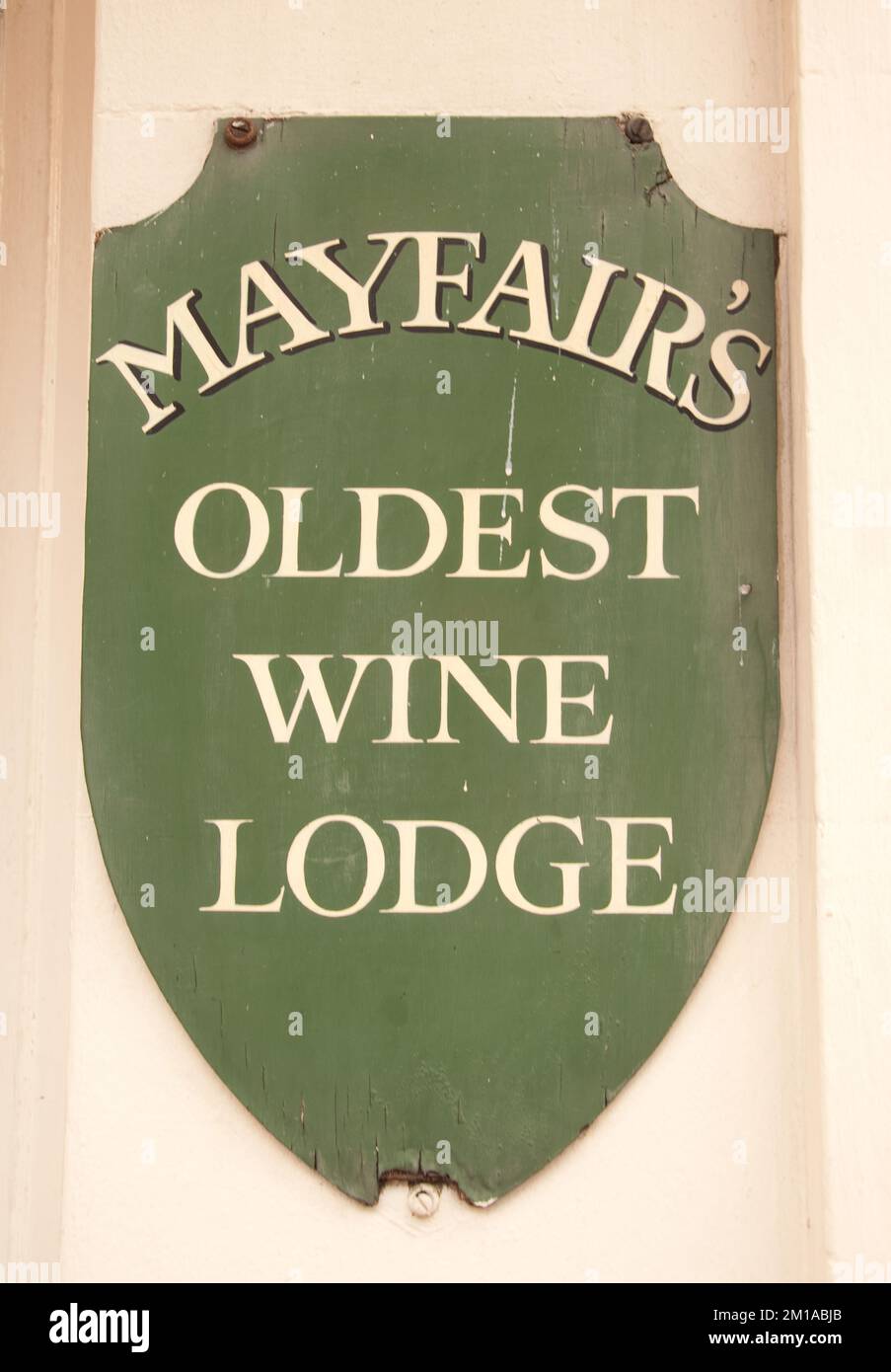 Sign for Mayfair's Oldest Wine Lodge, Trebeck Street, Shepherd Market ...