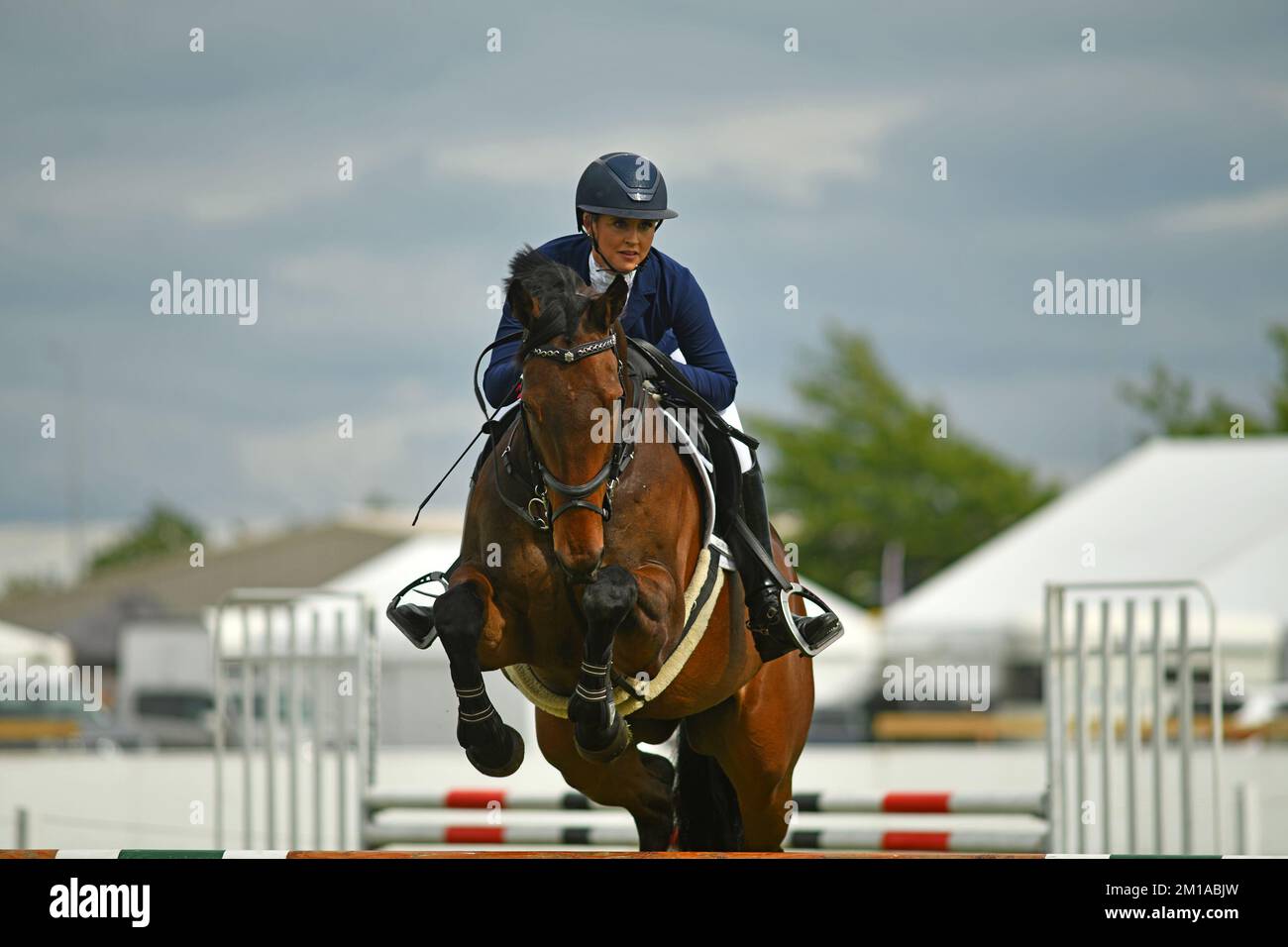 CHRISTCHURCH, NEW ZEALAND, DECEMBER 9, 2022: A show jumping competitor ...