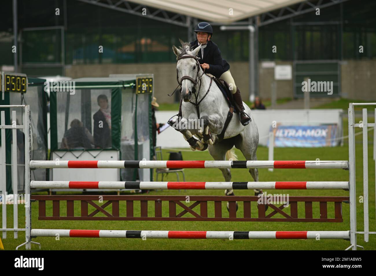 CHRISTCHURCH, NEW ZEALAND, DECEMBER 9, 2022: A show jumping competitor ...