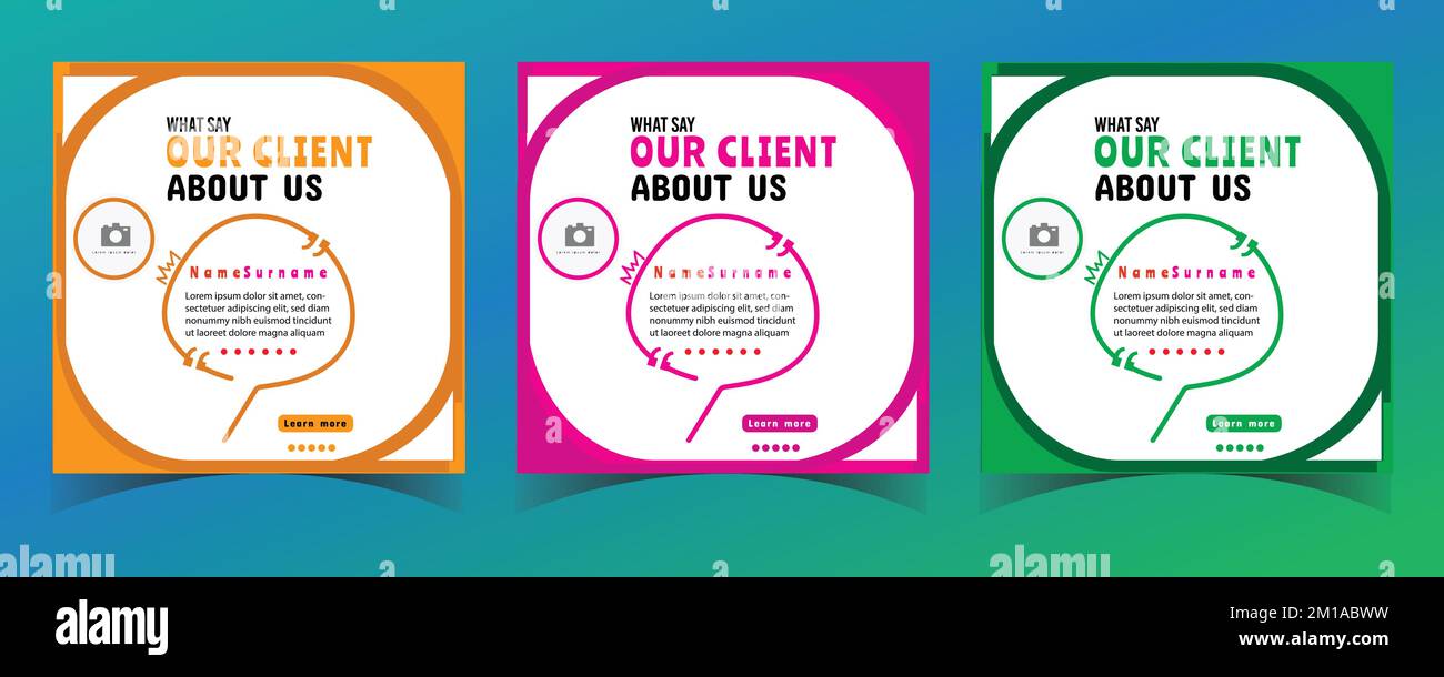 Modern and creative client testimonial social media post design ...