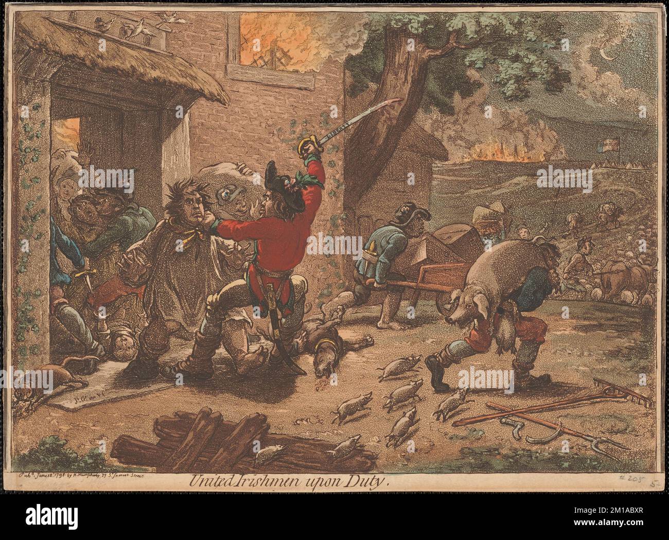 United Irishmen upon duty , Destruction & pillage, Revolutionaries ...