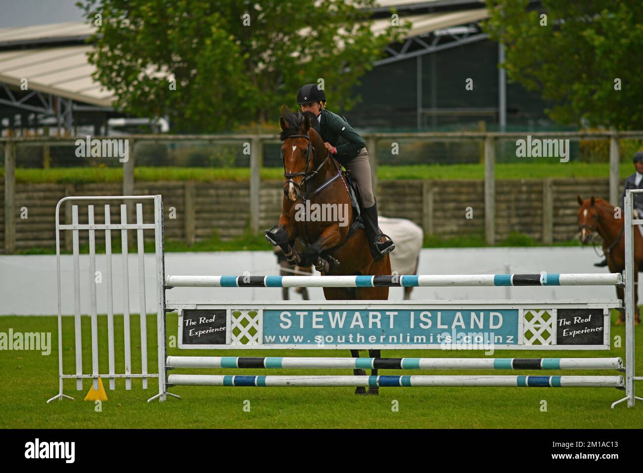 CHRISTCHURCH, NEW ZEALAND, DECEMBER 9, 2022: A show jumping competitor ...