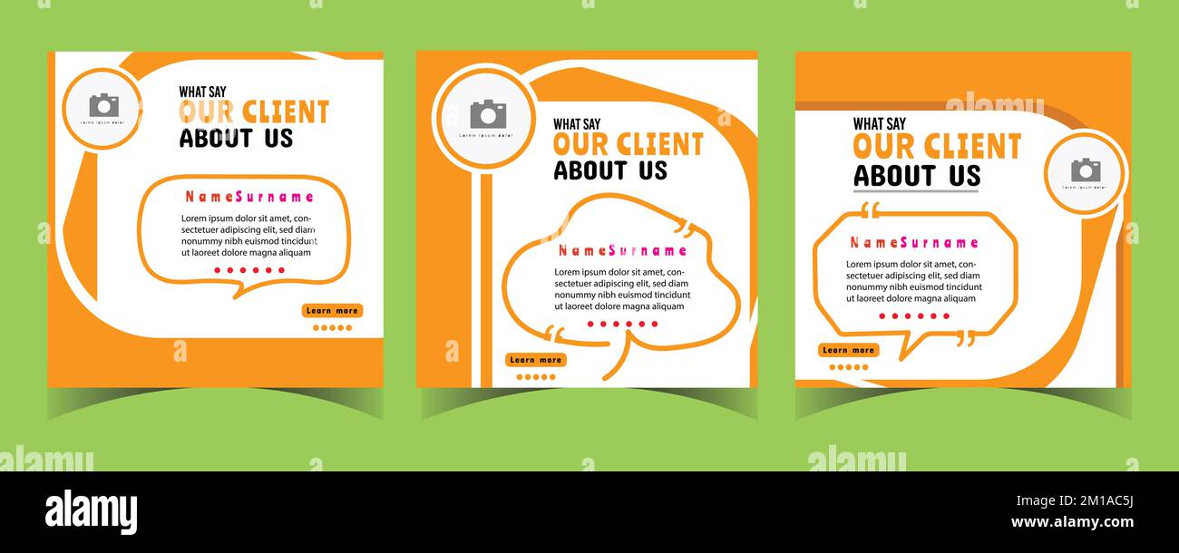 Modern and creative client testimonial social media post design ...