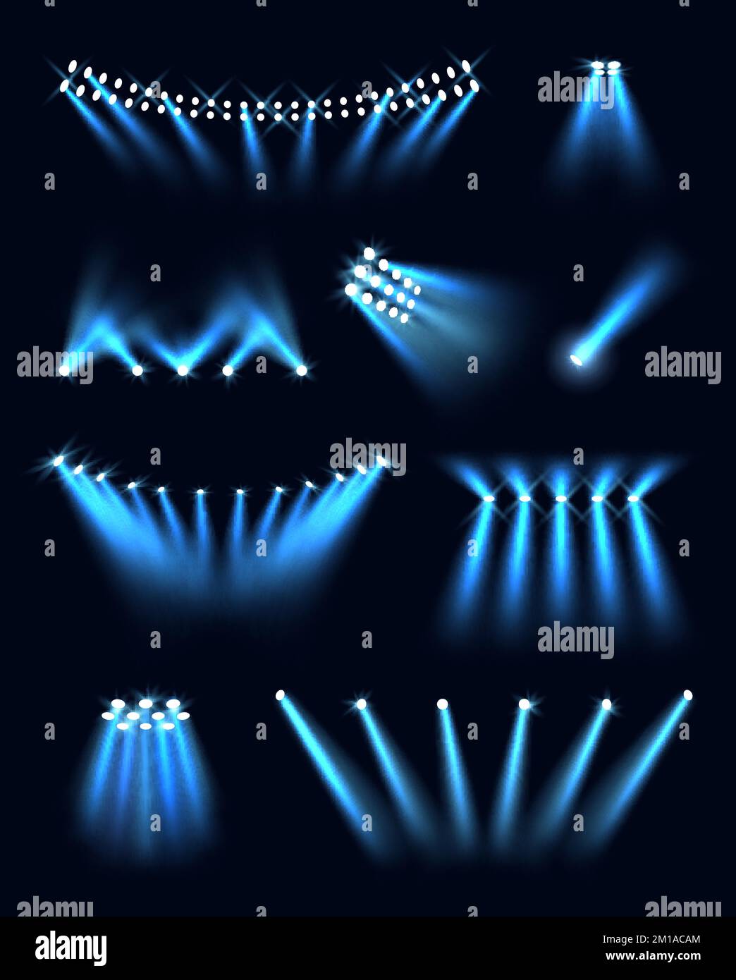 Area illumination. Stadium professional powerful spotlights with ...