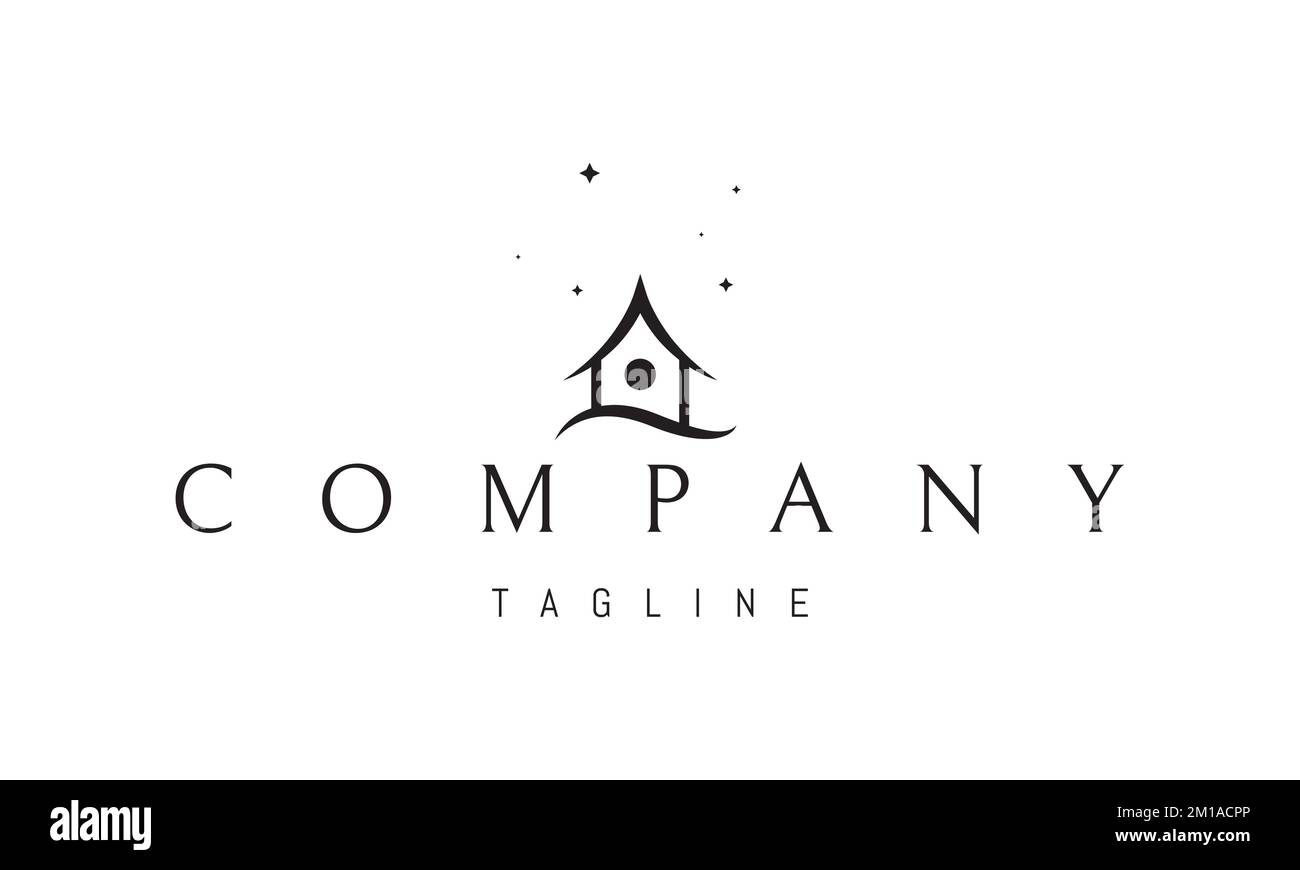 Vector logo on which an abstract image of a children's fairy tale house ...