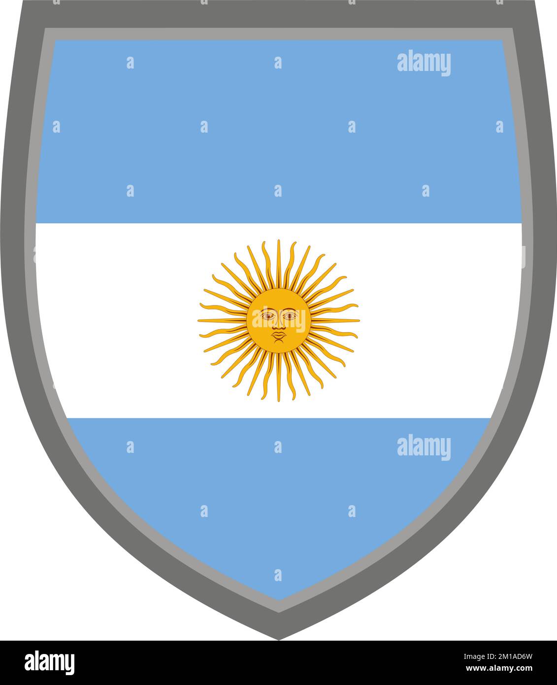 Shield with the colors of Argentina flag - original RGB color - icon ...