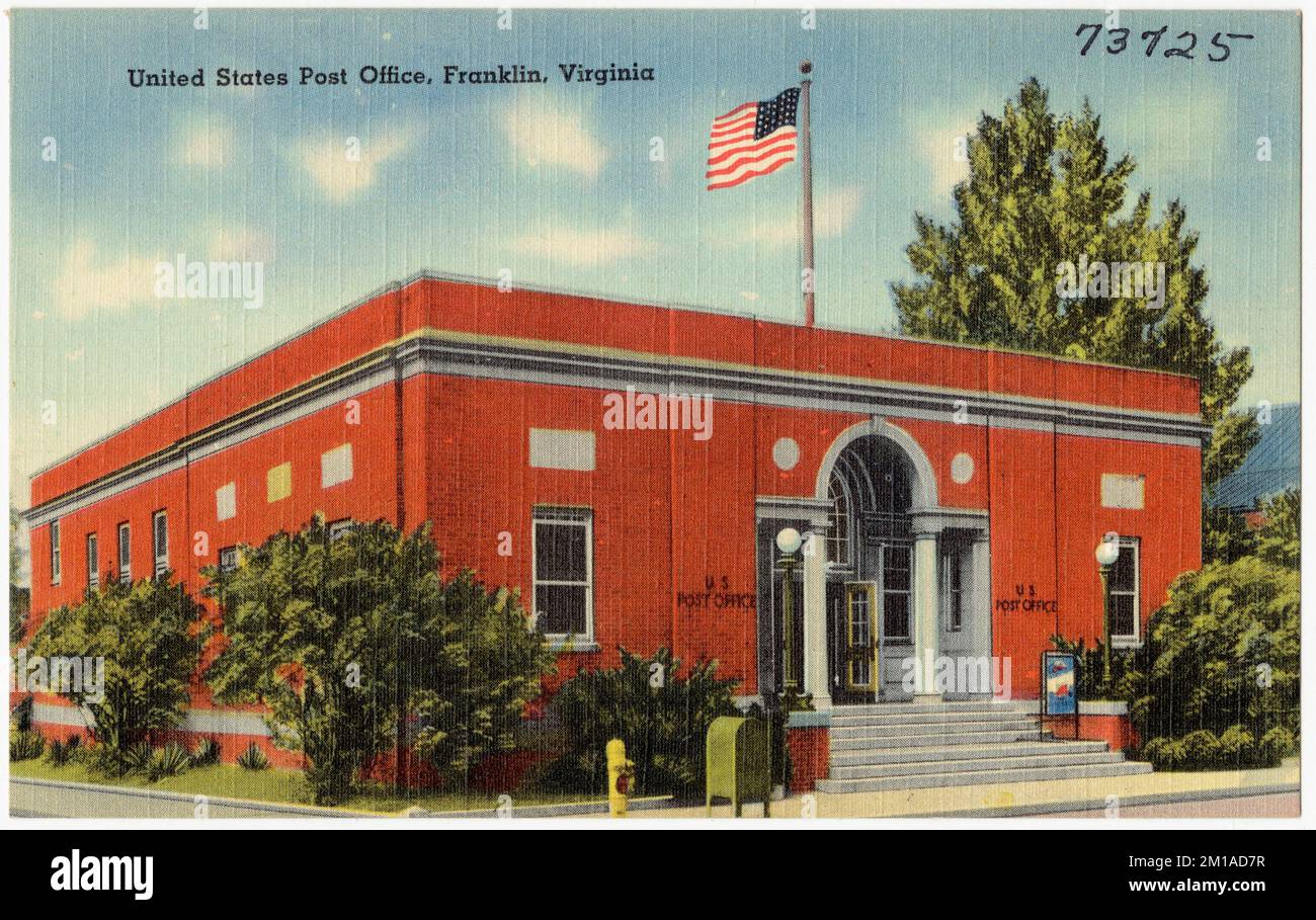 United States Post Office, Franklin, Virginia , Post offices, Tichnor ...