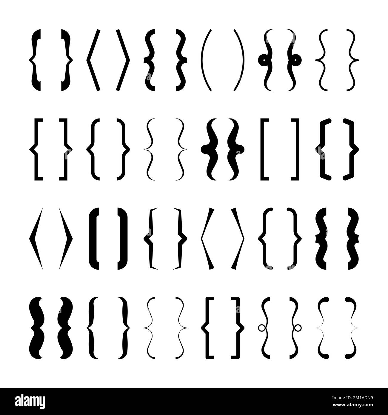 Text brackets collection, black quotation box. Curly, square and corner ...