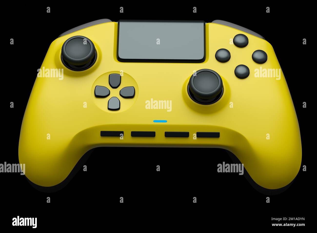 Realistic yellow joystick for video game controller on black background ...
