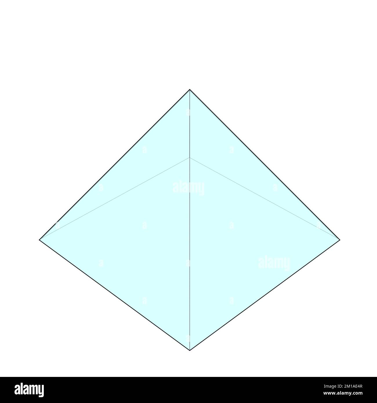 An outline of a geometric pyramid shape with blue infill Stock Photo ...