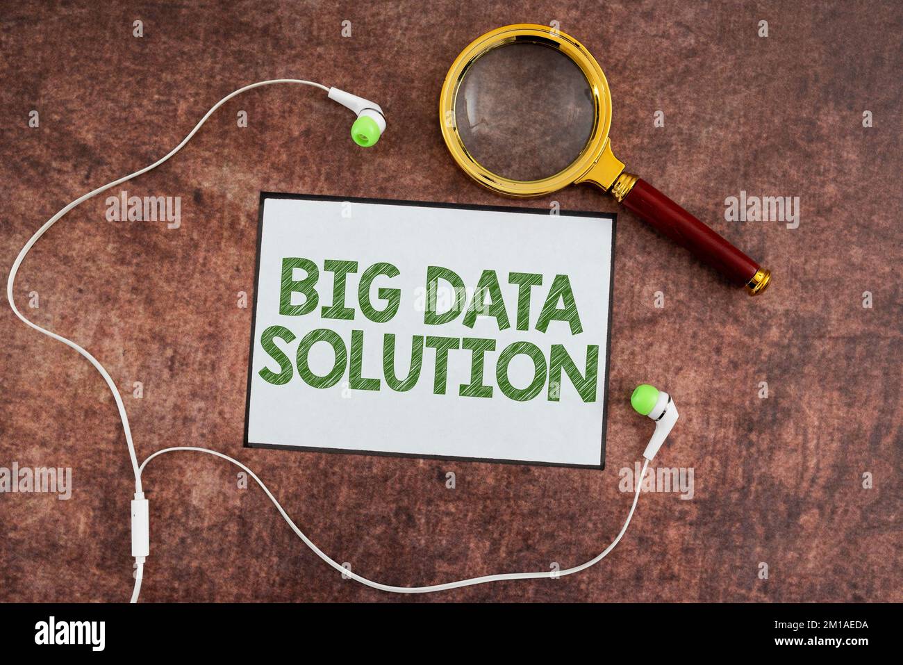 Text caption presenting Big Data Solution. Business overview Extracting value from huge volumes ...