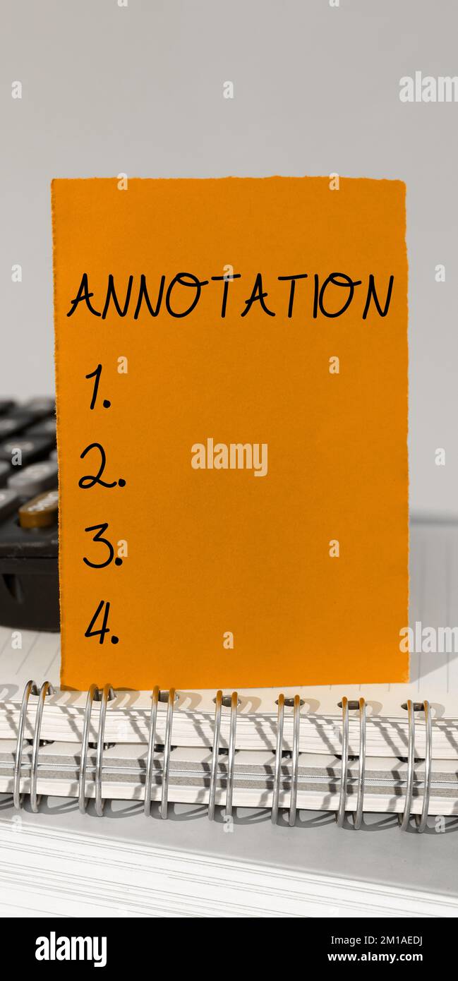 Writing Displaying Text Annotation Business Approach Note Added By Way