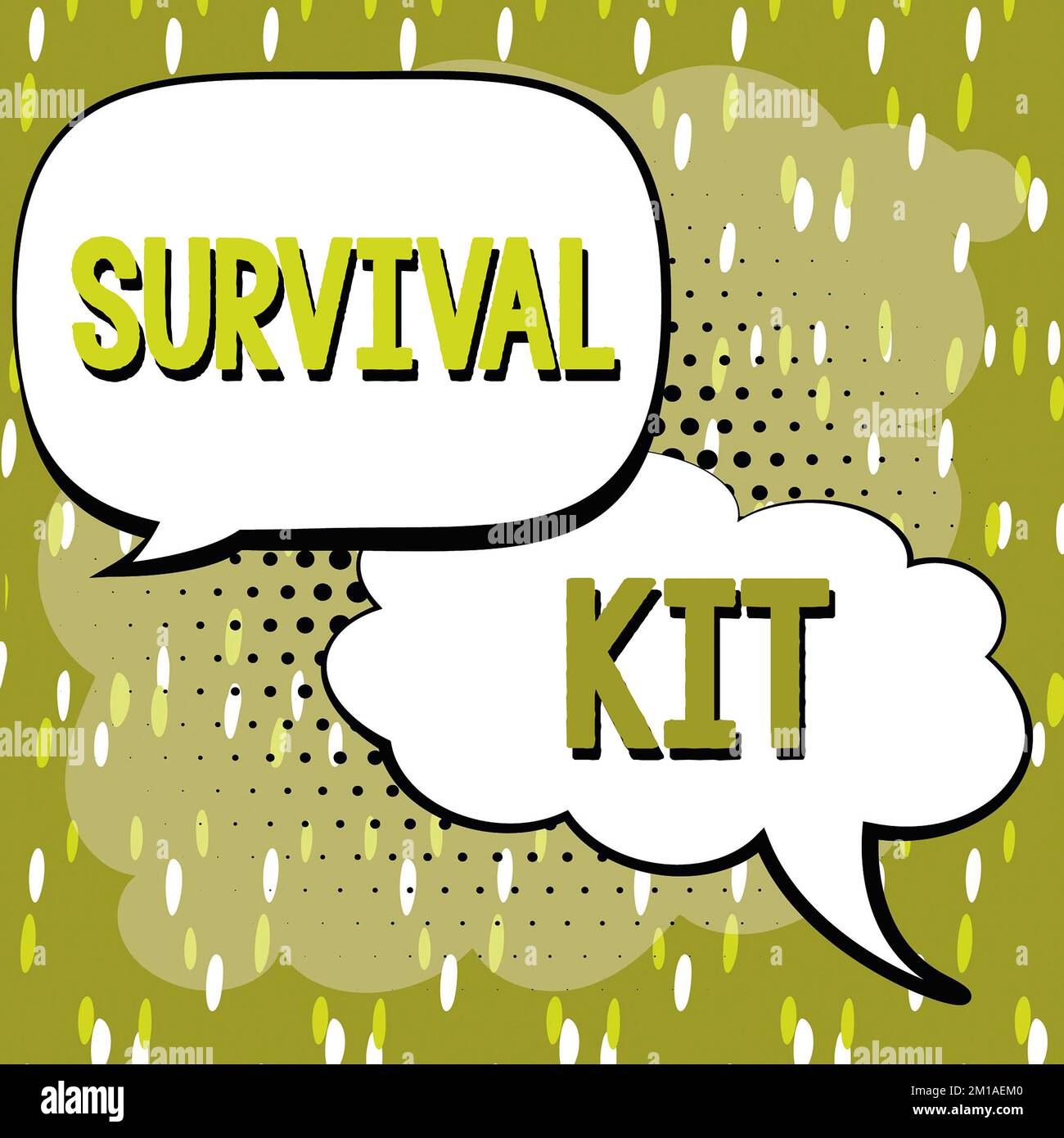 Text sign showing Survival Kit. Word for Emergency Equipment Collection ...