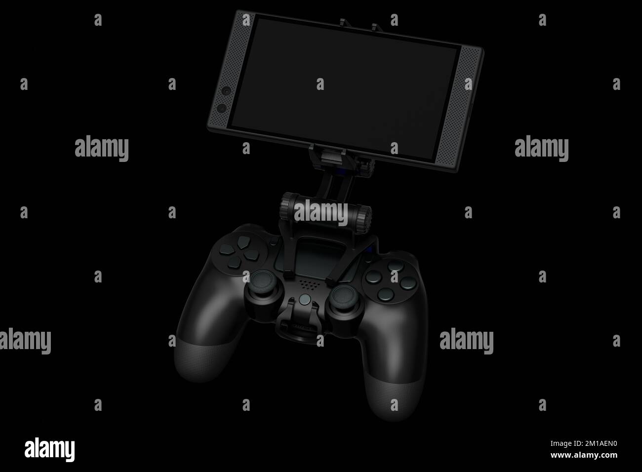Realistic joystick for playing games on a mobile phone on black ...