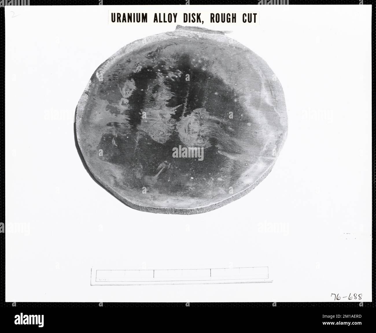 Uranium alloy disk, rough cut , Ordnance industry, Armories, Metalwork ...