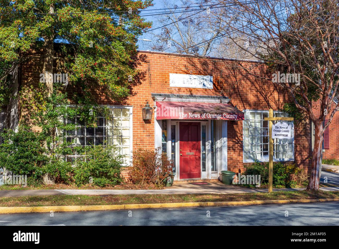 HILLSBOROUGH, NC, USA-29 NOV 2022: Local newspaper office, "The News of ...
