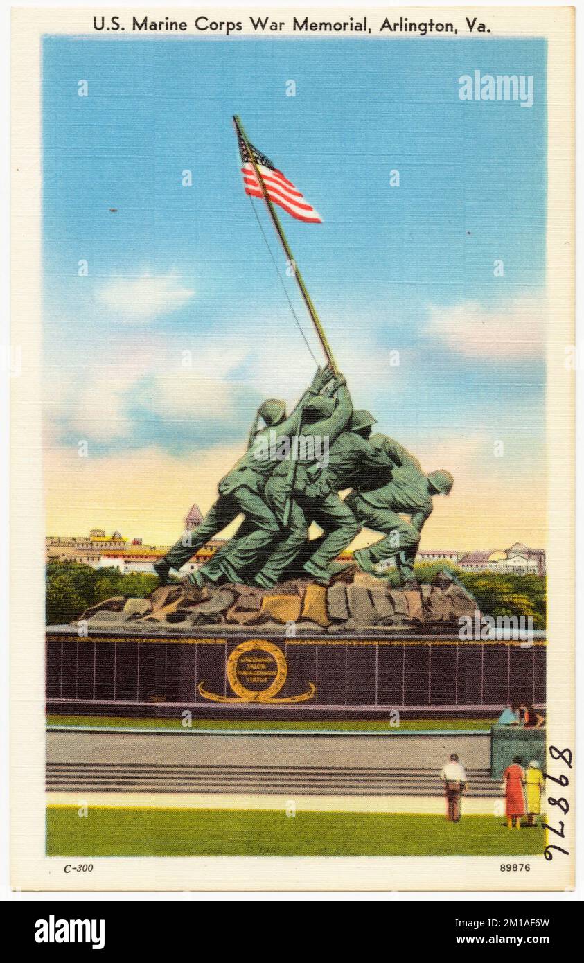 U.S. Marine Corps War Memorial, Arlington, Va. , Monuments & memorials, Tichnor Brothers ...