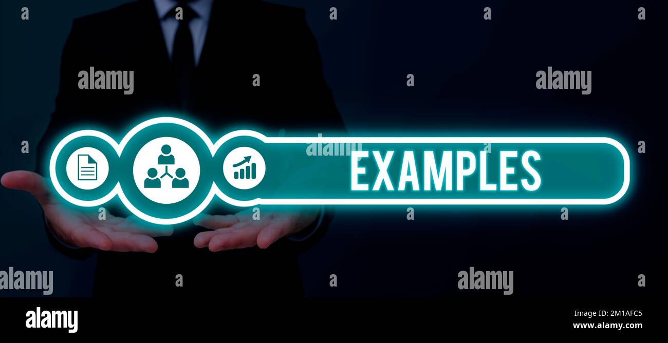 Text sign showing Examples. Business approach photo Sample Model to ...