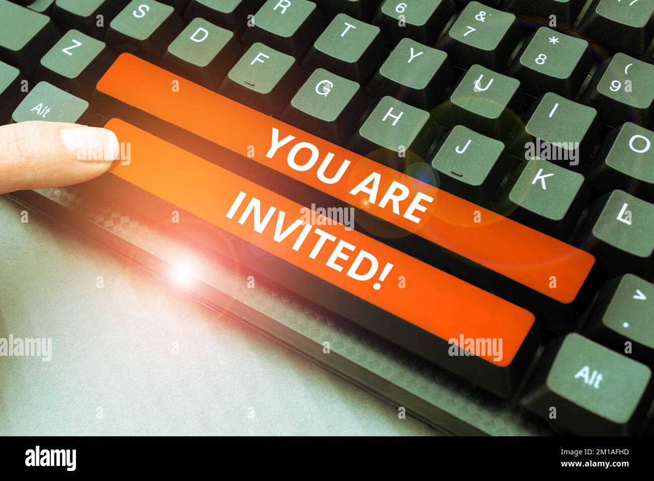 Handwriting text You Are Invited. Word Written on Receiving and ...