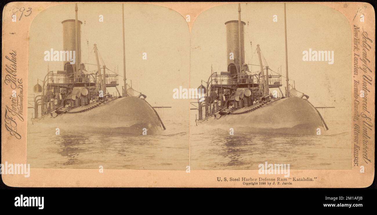 U.S. steel harbor defense ram 'Katahdin' , Warships Stock Photo - Alamy