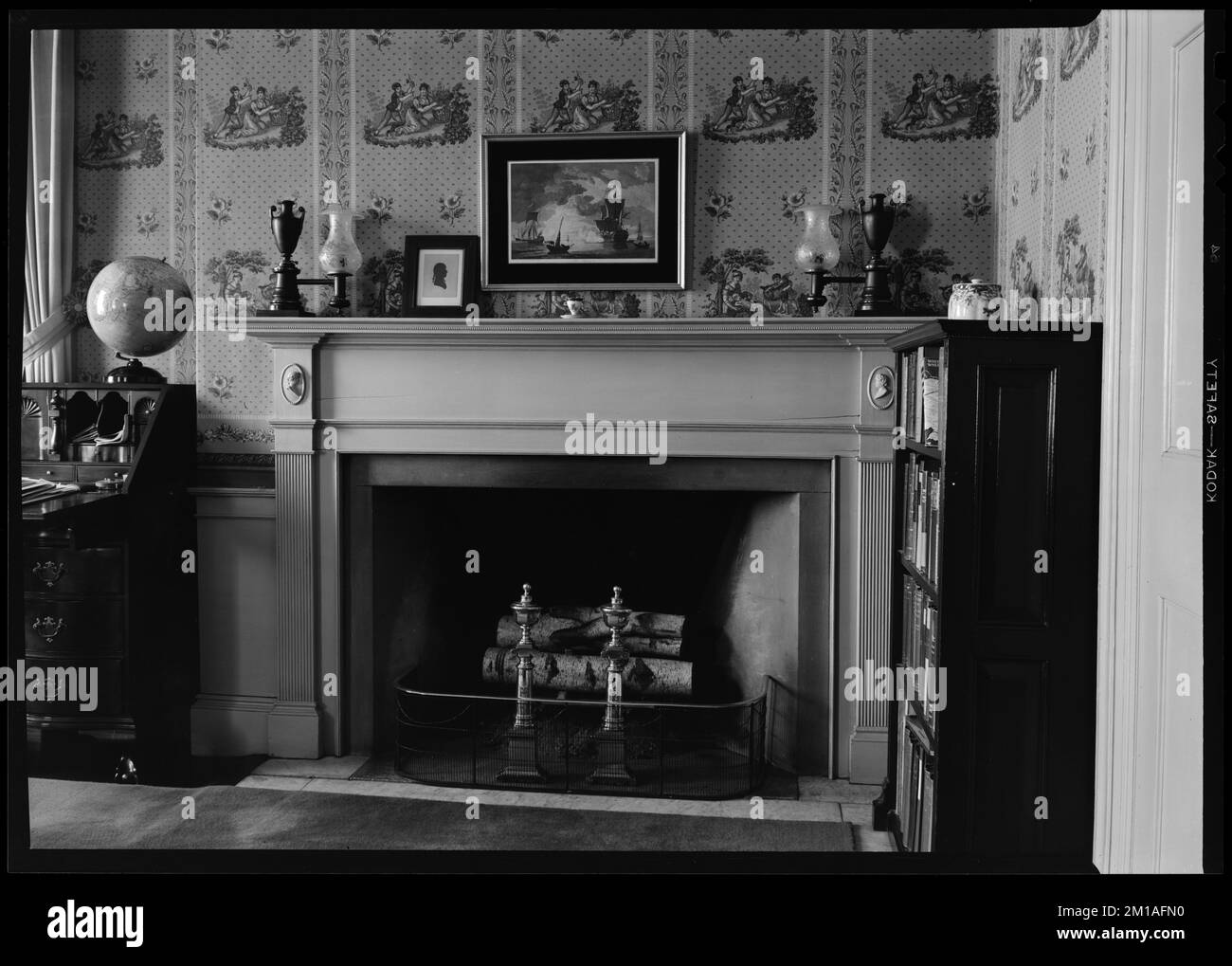 Usher House, interior, fireplace , Fireplaces. Samuel Chamberlain ...