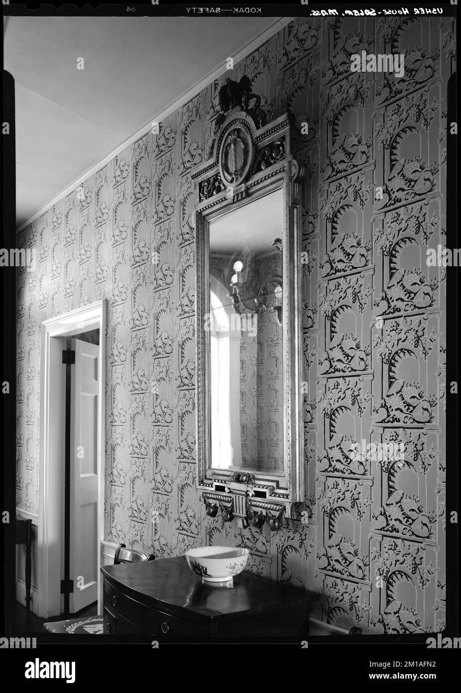 Usher House, interior, wallpaper-mirror , Architectural elements ...