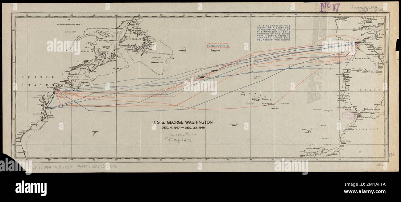 U.S.S. George Washington Dec. 4, 1917 - Dec. 23, 1918 , Ocean travel ...