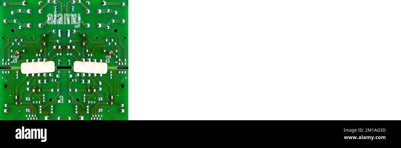 High tech electronic circuit board, detail background shot, banner mock ...