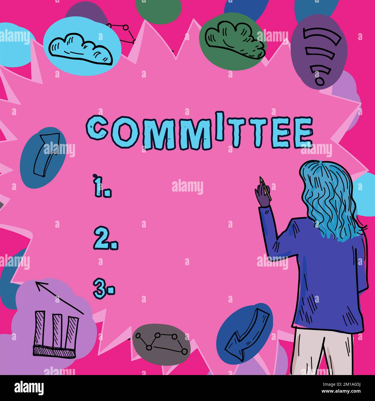 Text caption presenting Committee. Word Written on Group of people ...