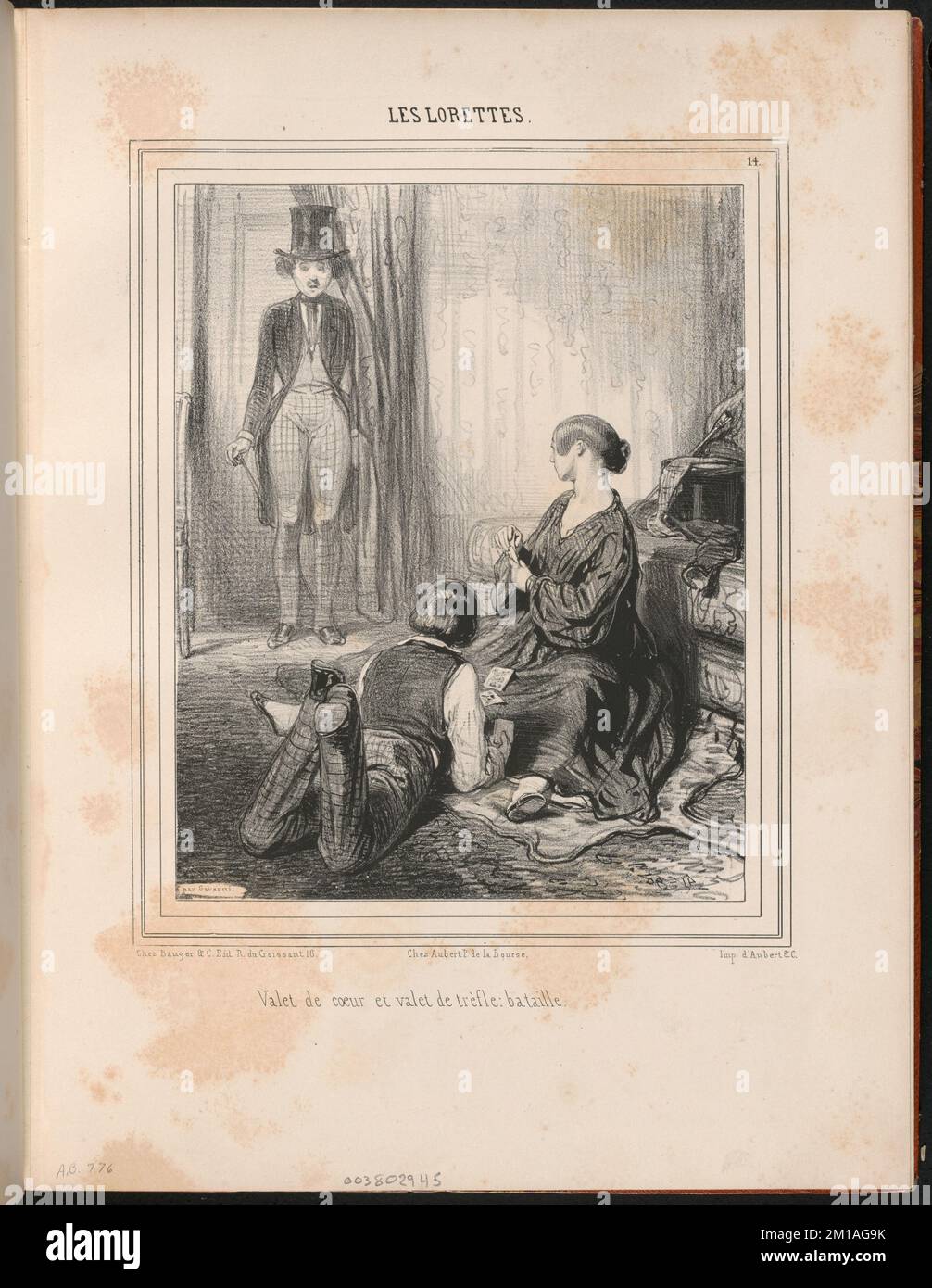Valet de cœur et valet de trèfle, bataille ,. Paul Gavarni (1804-1866 ...