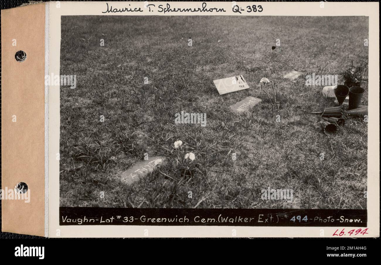 Vaughn, Greenwich Cemetery, Walker Extension, lot 33, Greenwich, Mass ...