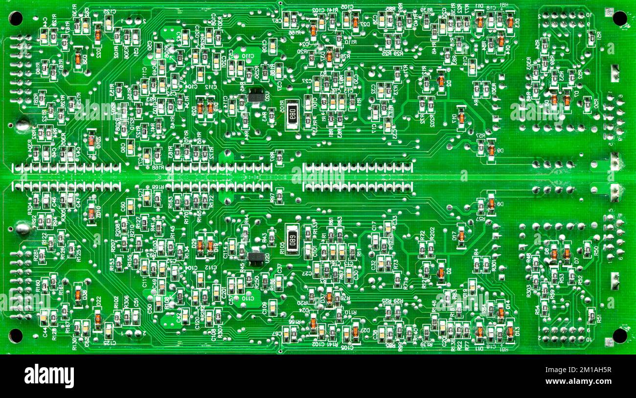 High tech electronic circuit board, detail background shot Stock Photo ...