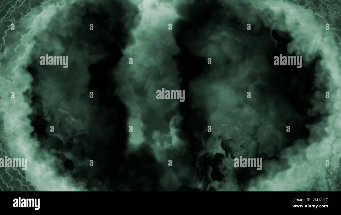 Dark green Halloween frame for content of rich terrific smoke ...