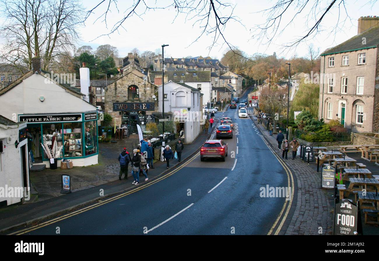 Skipton town centre on a cold winters day, North Yorkshire U.K. Europe ...