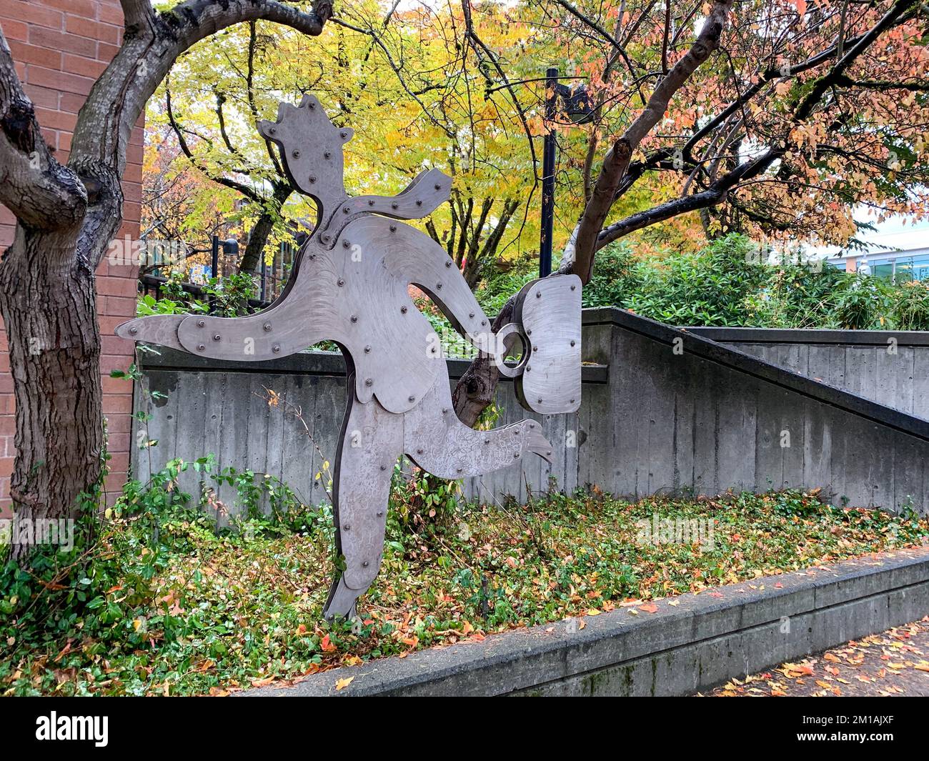 Auburn, WA USA Nov 2, 2022: Running Man Art in front of City Hall Stock ...
