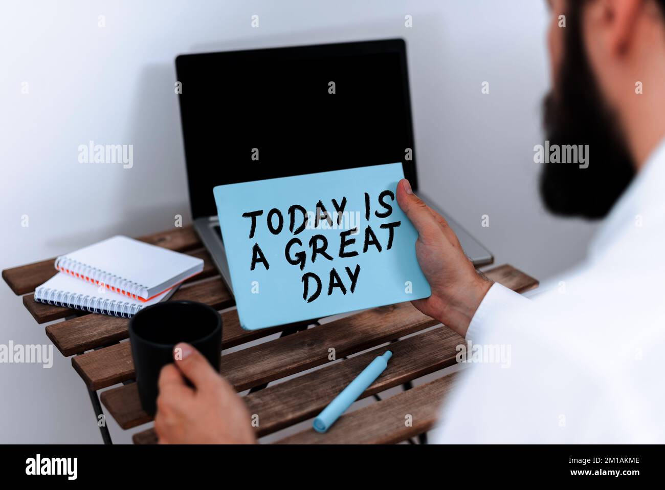 Text caption presenting Today Is A Great Day. Business overview ...