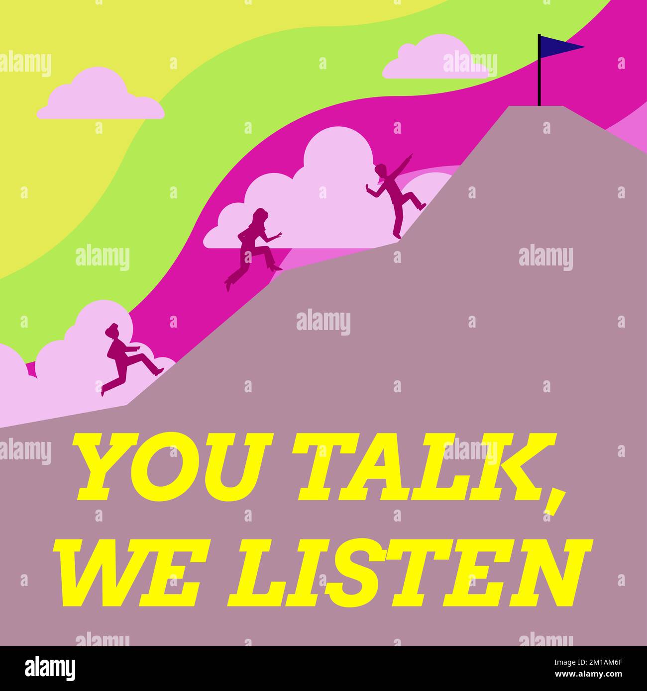 Conceptual display You Talk, We Listen. Business approach Two Way ...