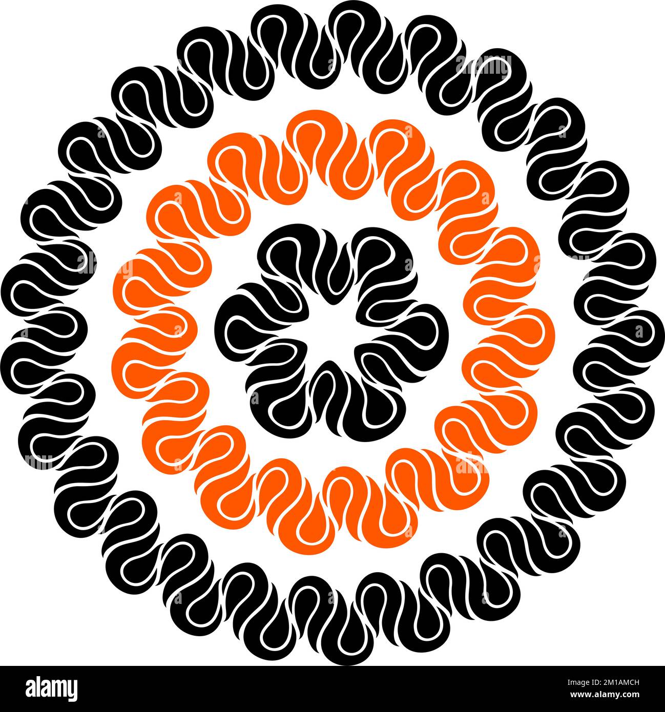 Colored Decorative Elements for Design with Entwined Strips Borders on ...