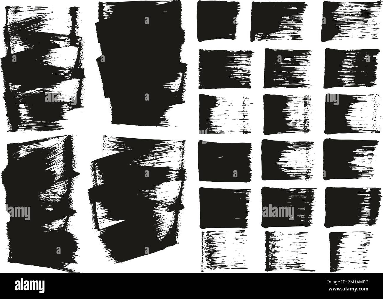 Flat Sponge Regular Artist Brush Short Background & Straight Lines Mix ...