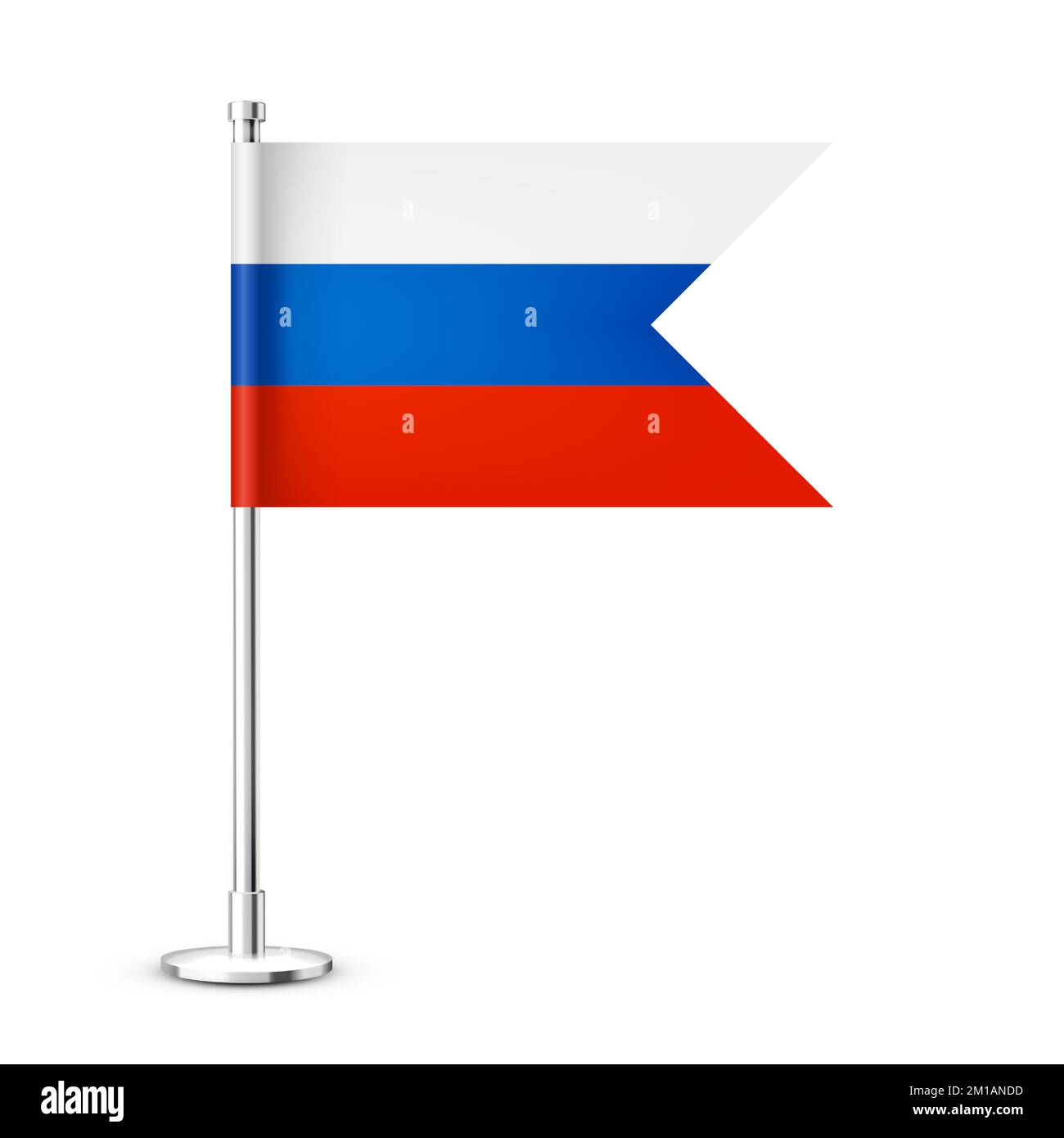 Realistic Russian table flag on a chrome steel pole. Souvenir from ...