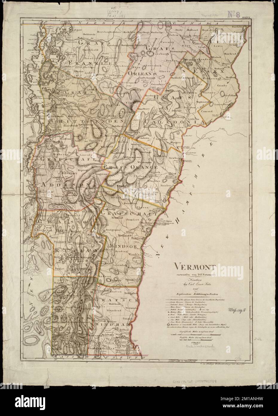 Vermont , Vermont, Maps, Early works to 1800, Vermont, Administrative ...