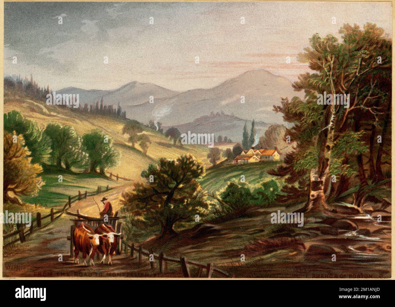 Vermont scenery, from the road to Montepelier , Mountains, Roads, Carts ...