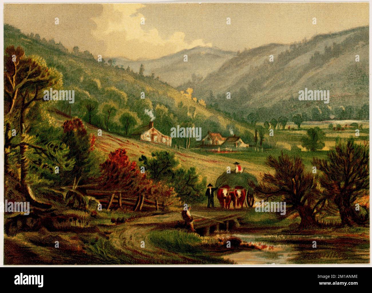 Vermont scenery, the valley of the Randolf , Mountains, Roads, Carts ...