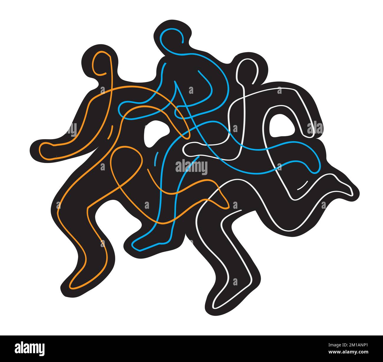 Running race, marathon,jogging, line art stylized. Stylized ...