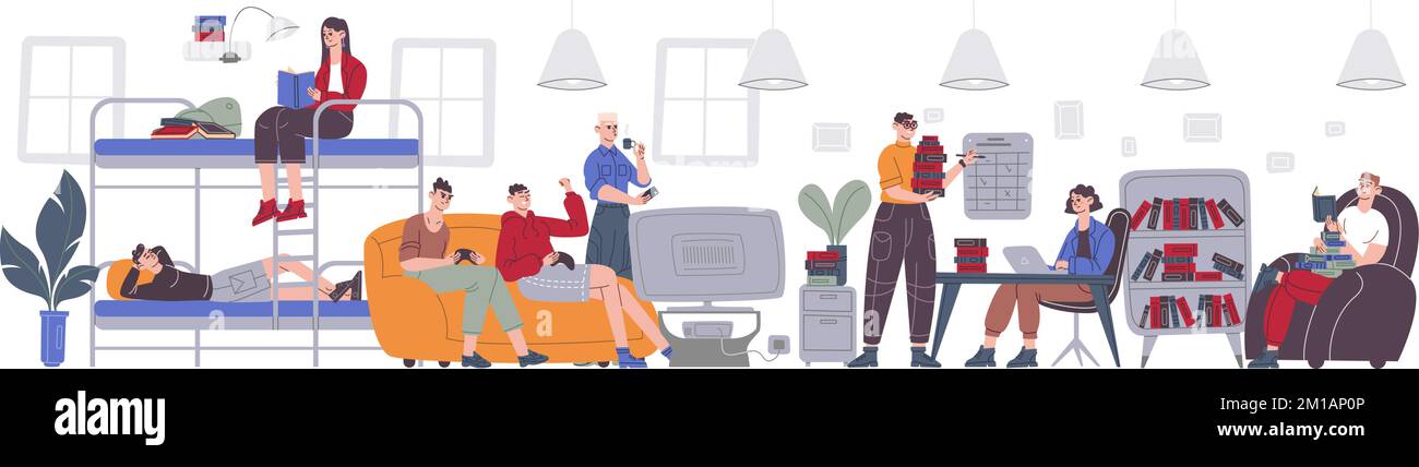 Student hostel. Students accommodation in university apartment ...