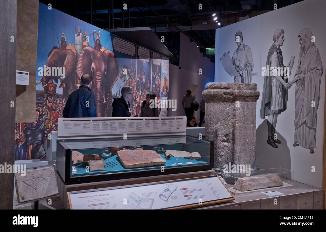 Exhibits, displays and visitors at the Museum of London in London ...