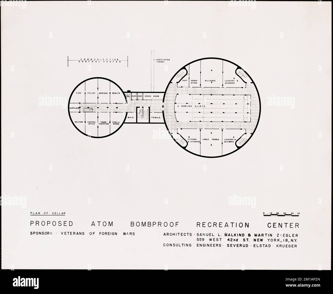 VFW Proposed Atom Bombproof Recreation Center , Shelters, Architectural ...